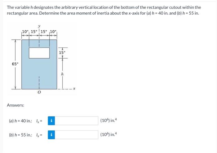 Solved The variable h designates the arbitrary vertical | Chegg.com