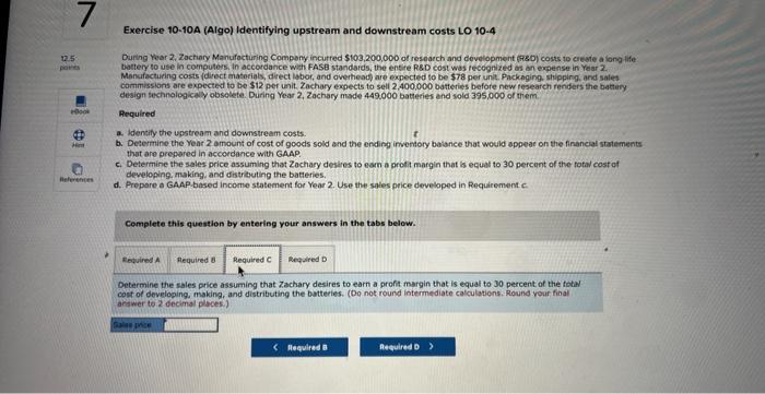 Solved Exercise 10-10A (Algo) Identifying upstream and | Chegg.com