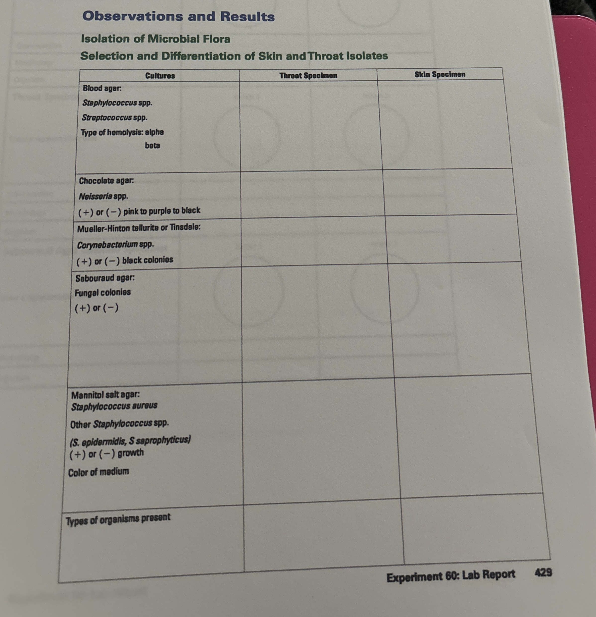 Solved Observations and ResultsIsolation of Microbial | Chegg.com