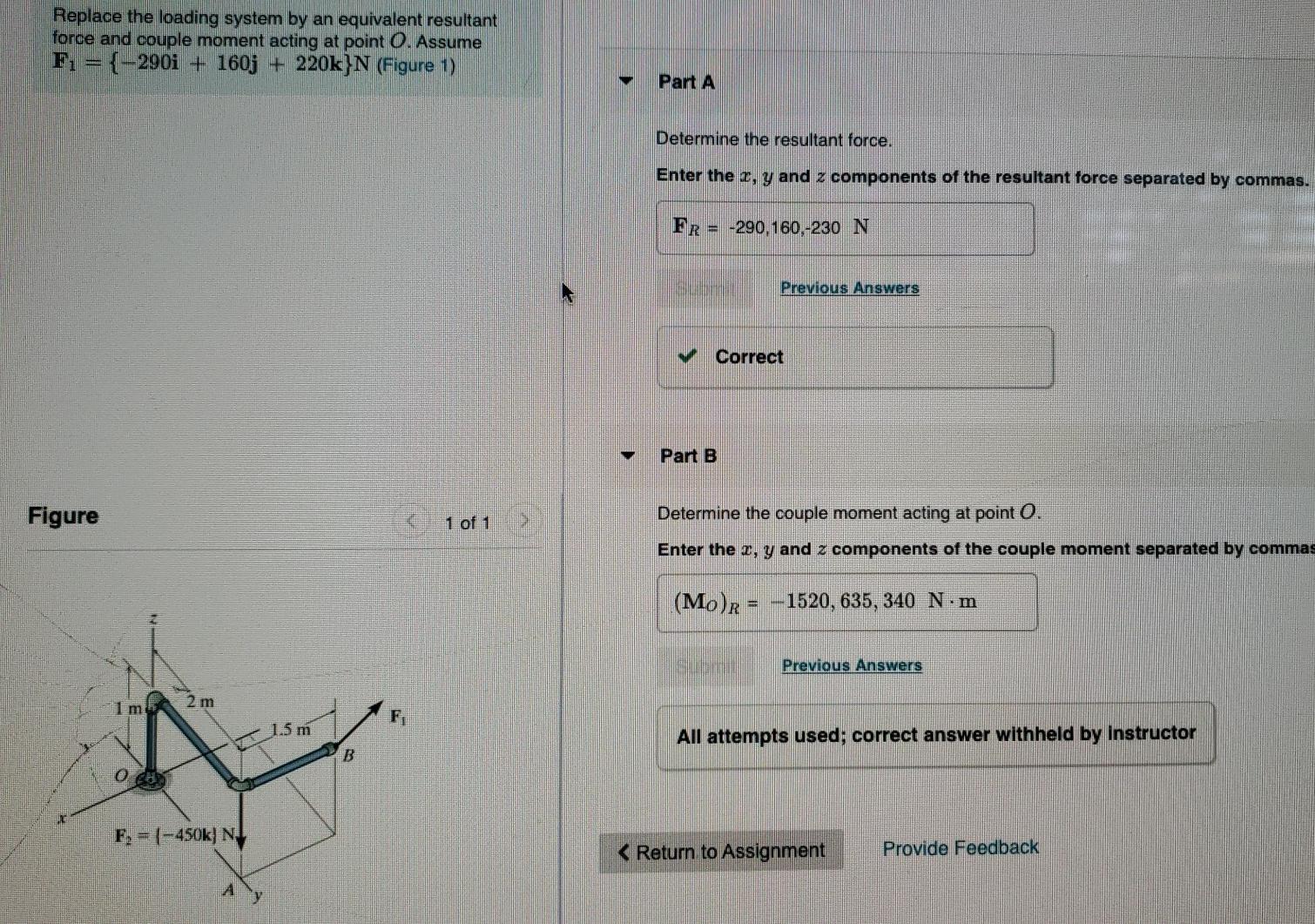 Solved Replace the loading system by an equivalent resultant | Chegg.com