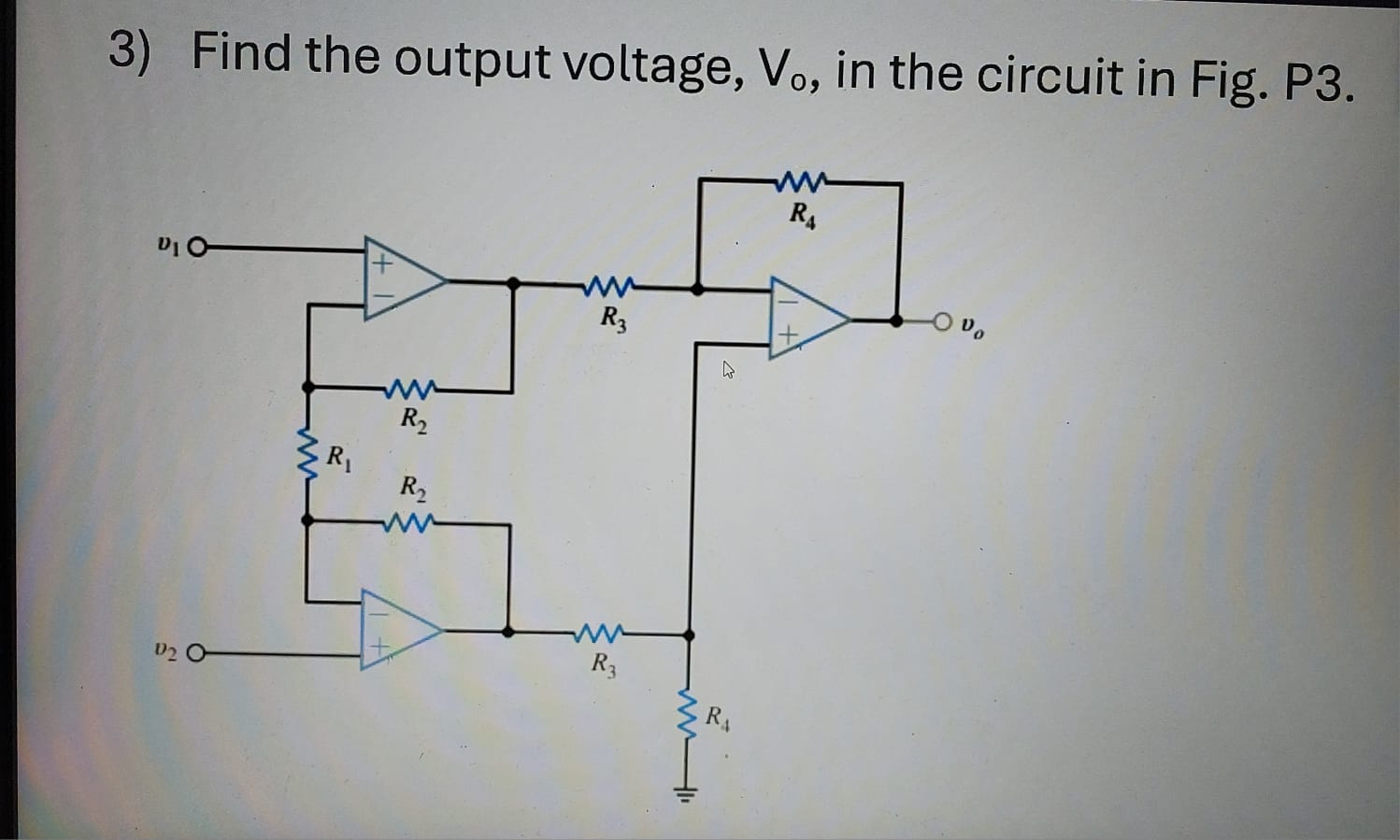 Solved Find the output voltage, V0, ﻿in the circuit in Fig. | Chegg.com