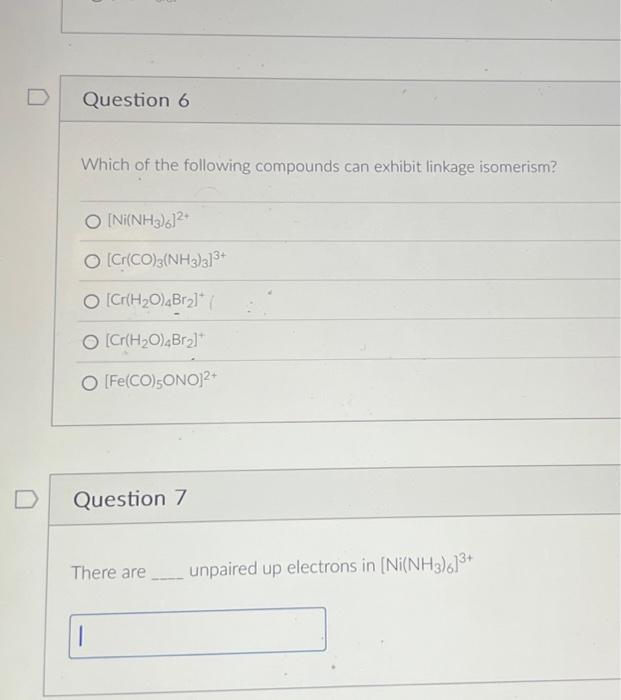Solved Which of the following compounds can exhibit linkage | Chegg.com