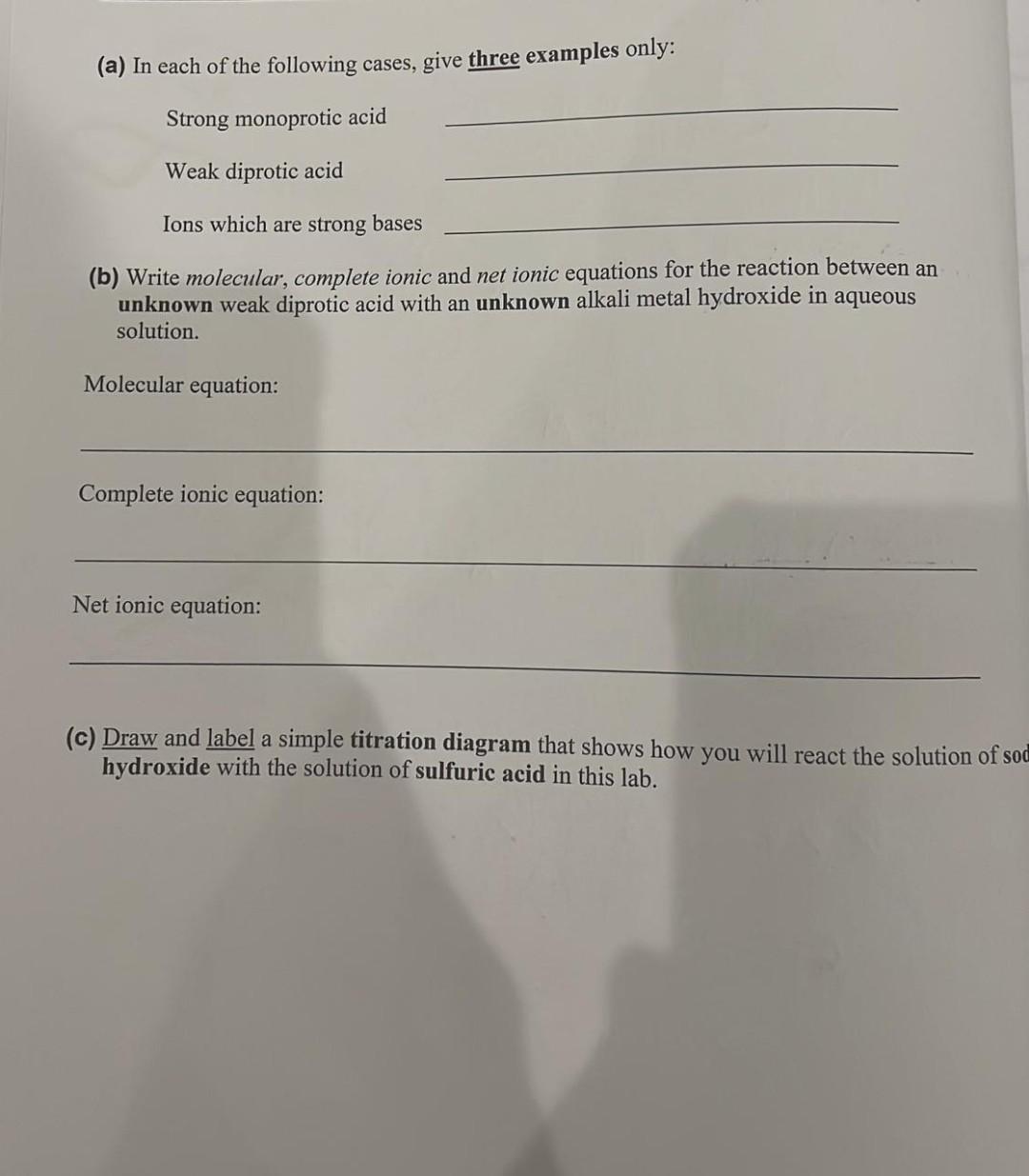 Solved (a) In each of the following cases, give three | Chegg.com