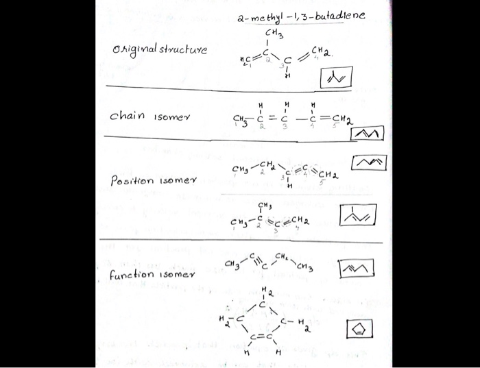 Solved 2-methyl-1, 3-butadiene CH3 Original structure -CH2. | Chegg.com