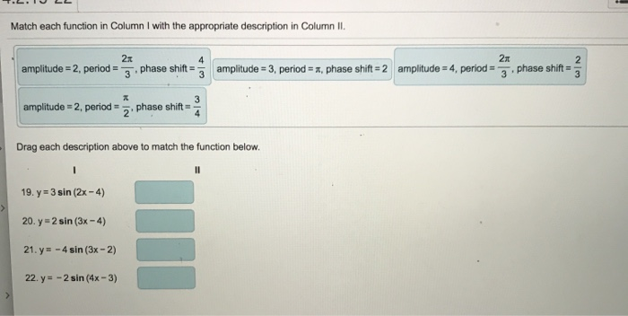 Solved Match each function in Column I with the appropriate | Chegg.com