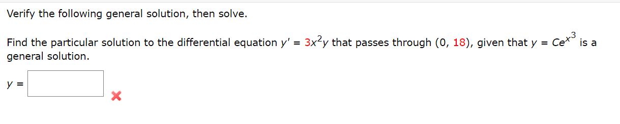 Solved Verify the following general solution, then | Chegg.com