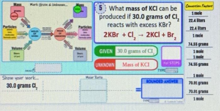 Solved Marko 5 What mass of KCl can be produced if 30.0 | Chegg.com