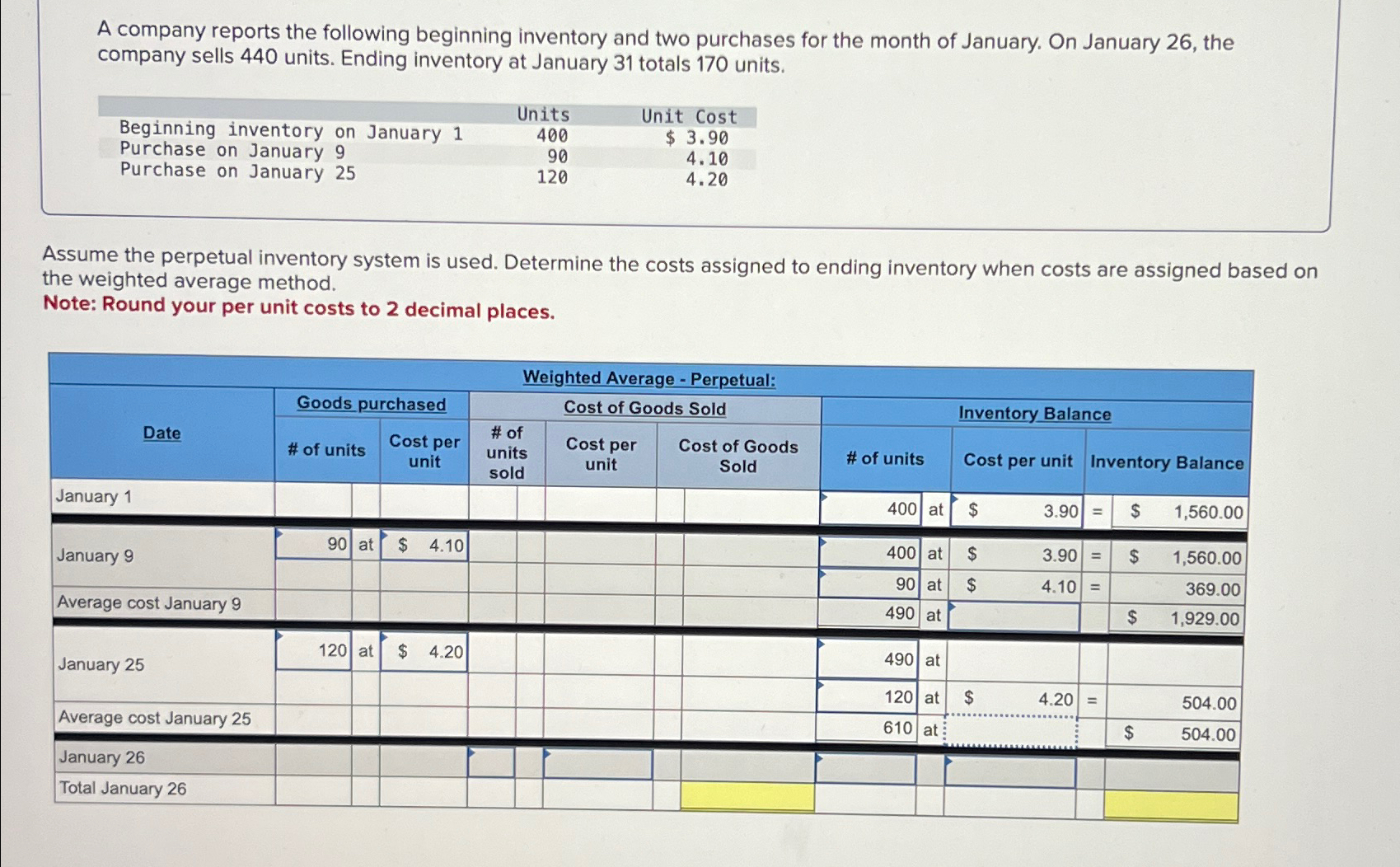 Solved A company reports the following beginning inventory | Chegg.com