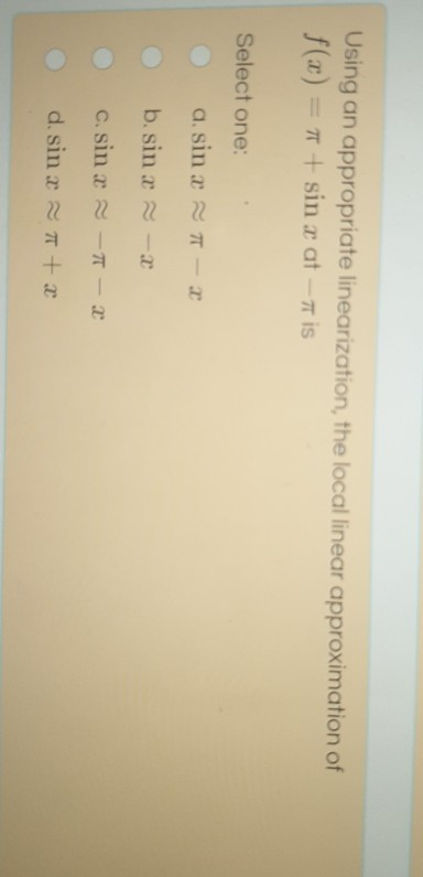 Solved Using an appropriate linearization, the local linear | Chegg.com