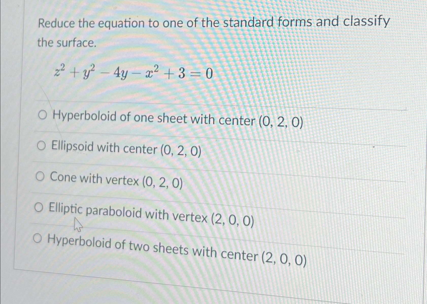 Solved Reduce the equation to one of the standard forms and | Chegg.com