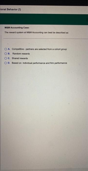 Solved M8M Accounting Case: The reward system at M8M | Chegg.com