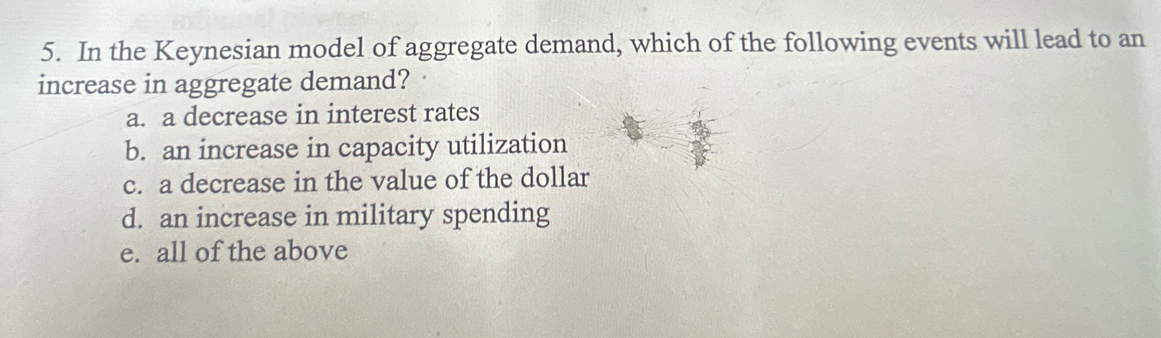 Solved In the Keynesian model of aggregate demand, which of | Chegg.com