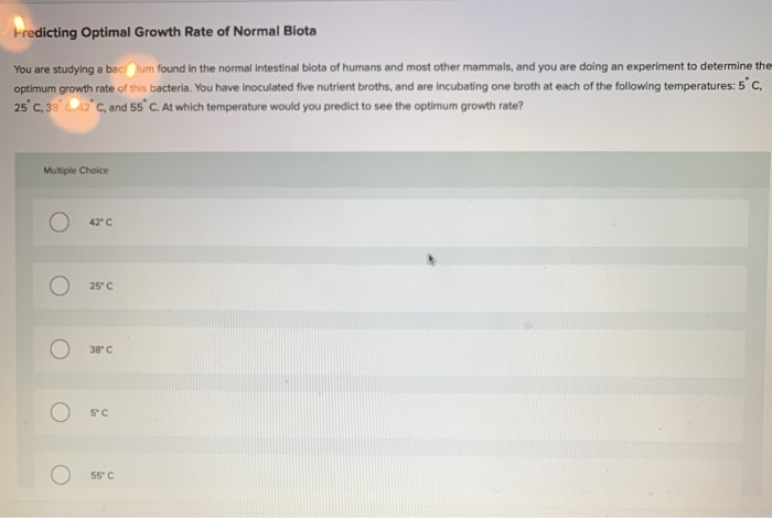 Solved Hredicting Optimal Growth Rate of Normal Biota You | Chegg.com