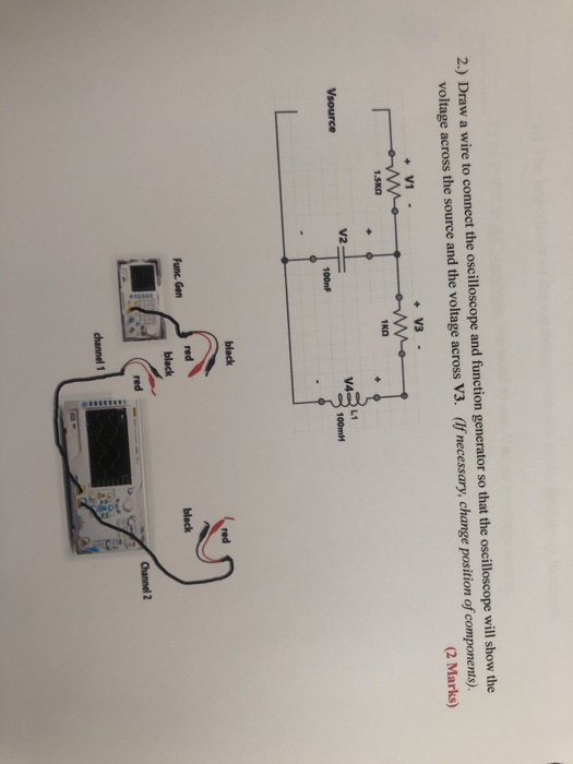 Solved 2.) Draw a wire to connect the oscilloscope and | Chegg.com
