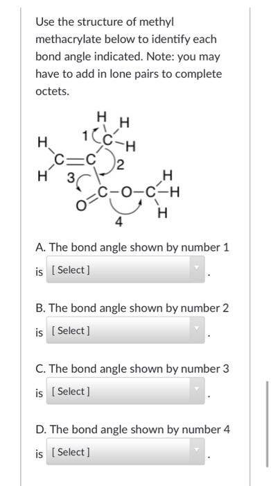 Solved Use the structure of methyl methacrylate below to | Chegg.com