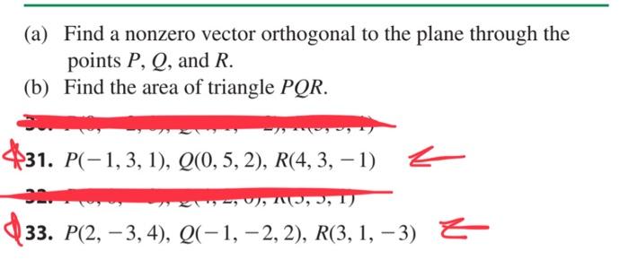 (a) Find a nonzero vector orthogonal to the plane | Chegg.com
