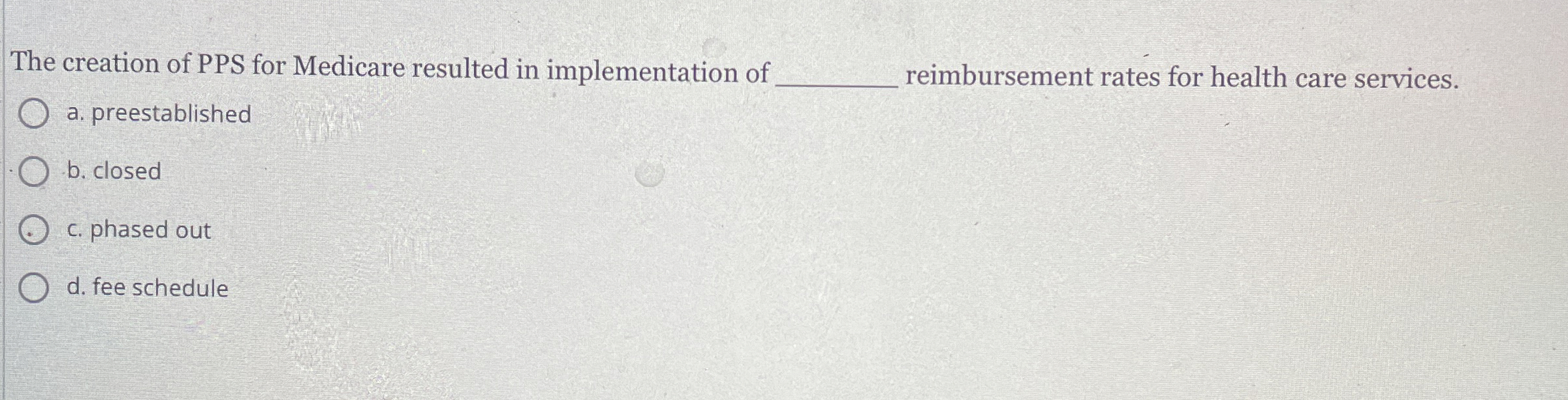 Solved The creation of PPS for Medicare resulted in | Chegg.com