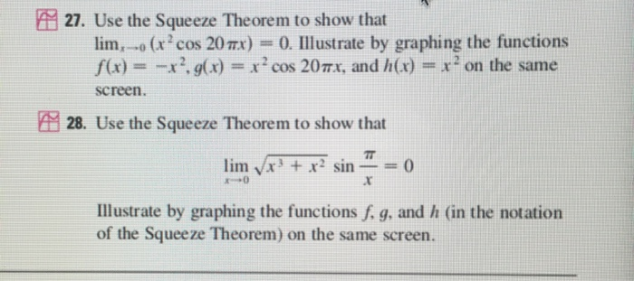 Solved 27. Use the Squeeze Theorem to show that lim.-- | Chegg.com