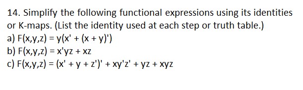 Solved Simplify the following functional expressions using | Chegg.com