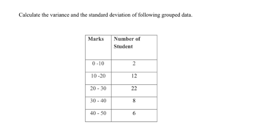 Solved Calculate the variance and the standard deviation of | Chegg.com