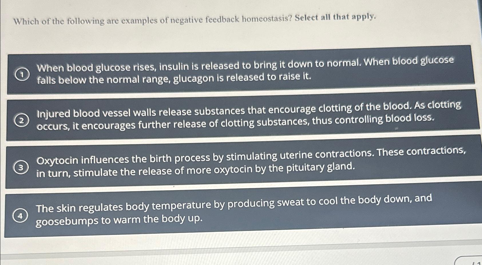 Solved Which of the following are examples of negative | Chegg.com