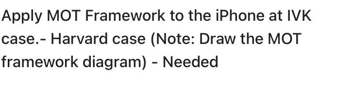 Solved Apply MOT Framework to the iPhone at IVK case.- | Chegg.com