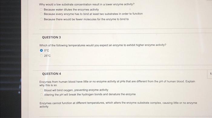 Solved Why would a low substrate concentration result in a | Chegg.com