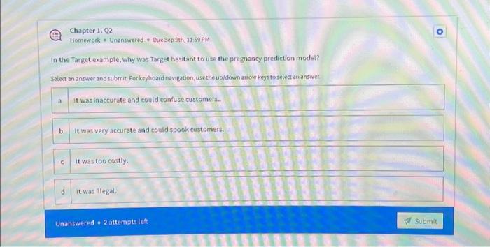 Solved In The Target Example Why Was Target Hesitant To Use