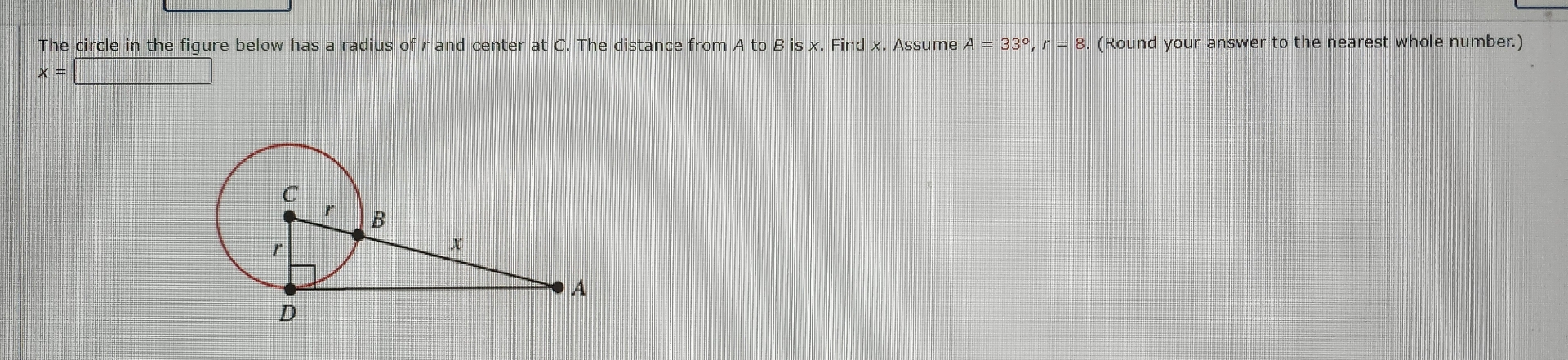 Solved The circle in the figure below has a radius of r ﻿and | Chegg.com