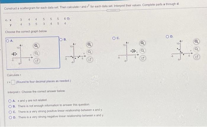 Solved Construct a scattergram for each data set. Then | Chegg.com