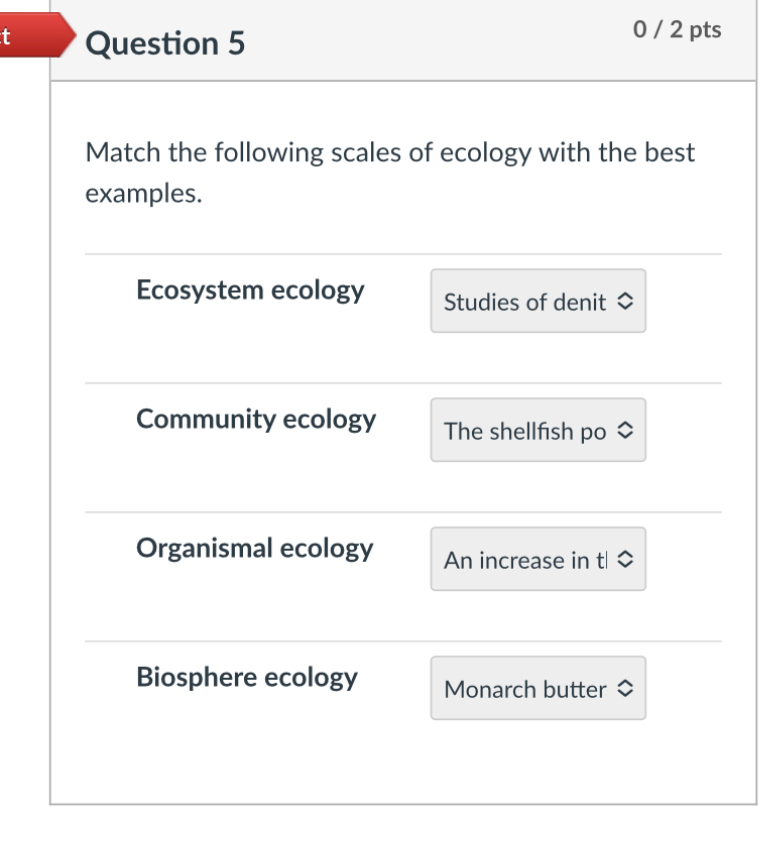 Solved Question 502 ﻿ptsMatch the following scales of | Chegg.com