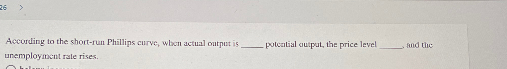 Solved According to the short-run Phillips curve, when | Chegg.com