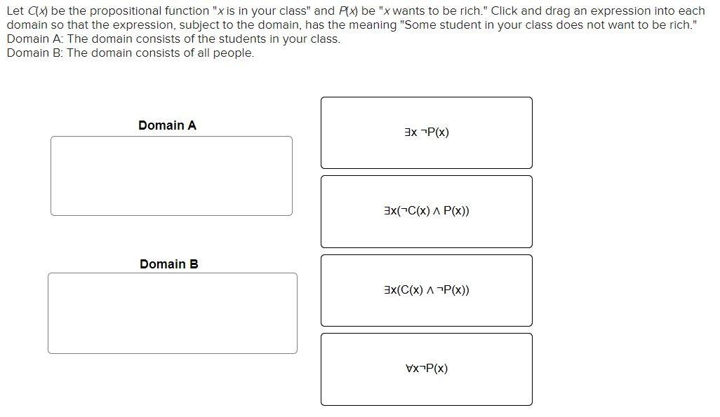 Solved Let Cx) be the propositional function "x is in your | Chegg.com