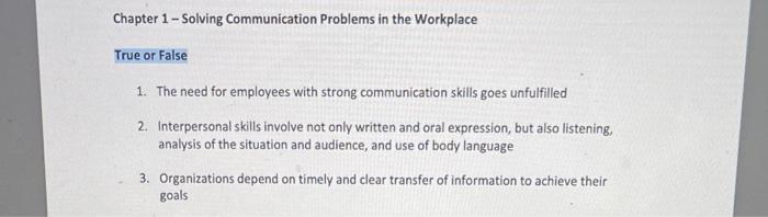 Chapter 1 - Solving Communication Problems in the | Chegg.com