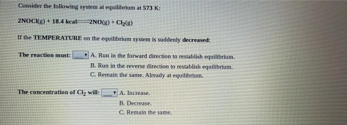 Solved Consider the following system at equilibrium at 573 | Chegg.com