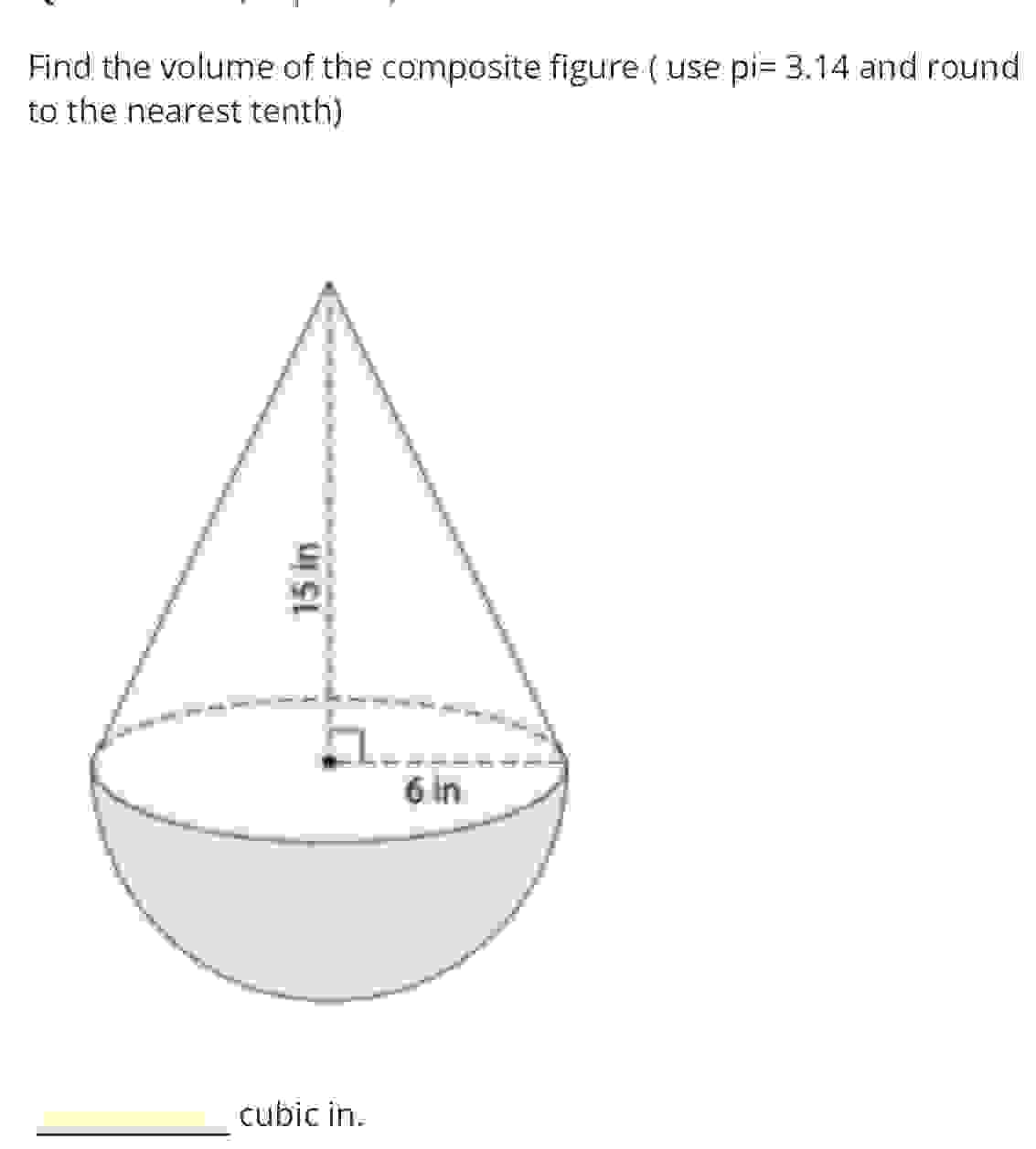 Solved Find the volume of the composite figure ( ﻿use | Chegg.com