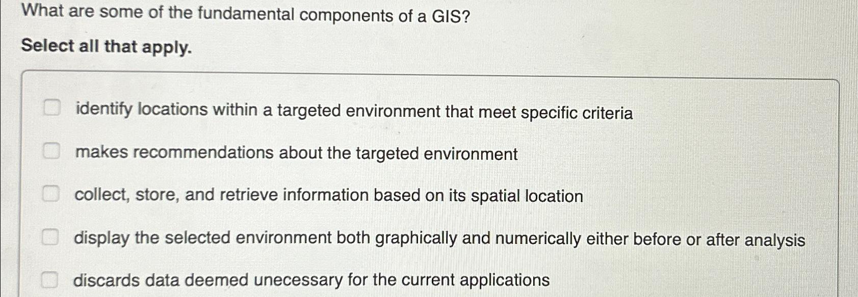 Solved What are some of the fundamental components of a | Chegg.com