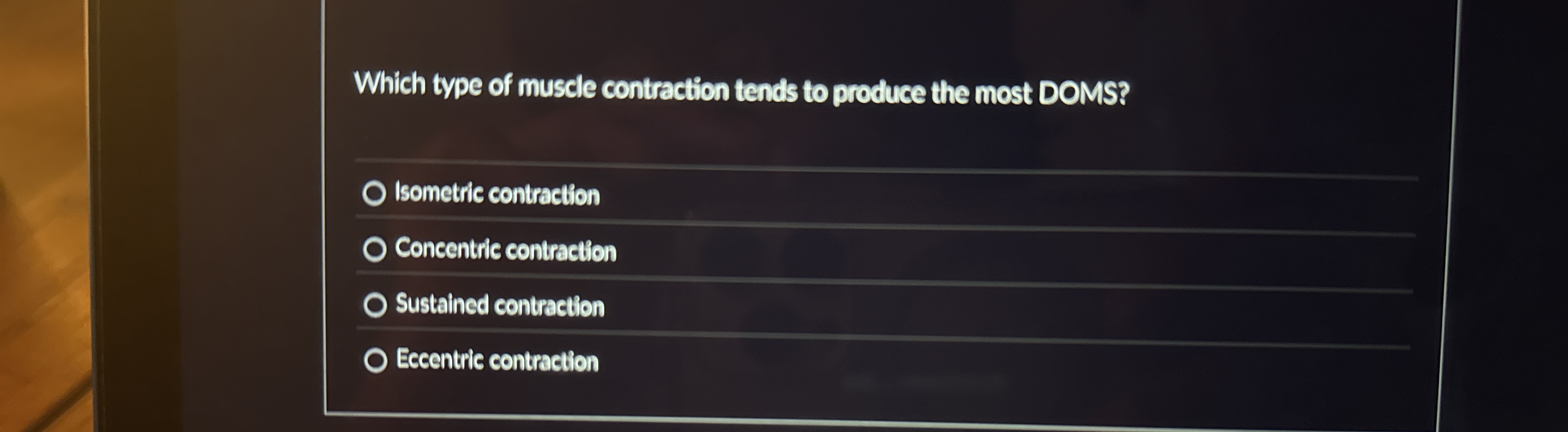 Solved Which type of muscle contraction tends to produce the | Chegg.com