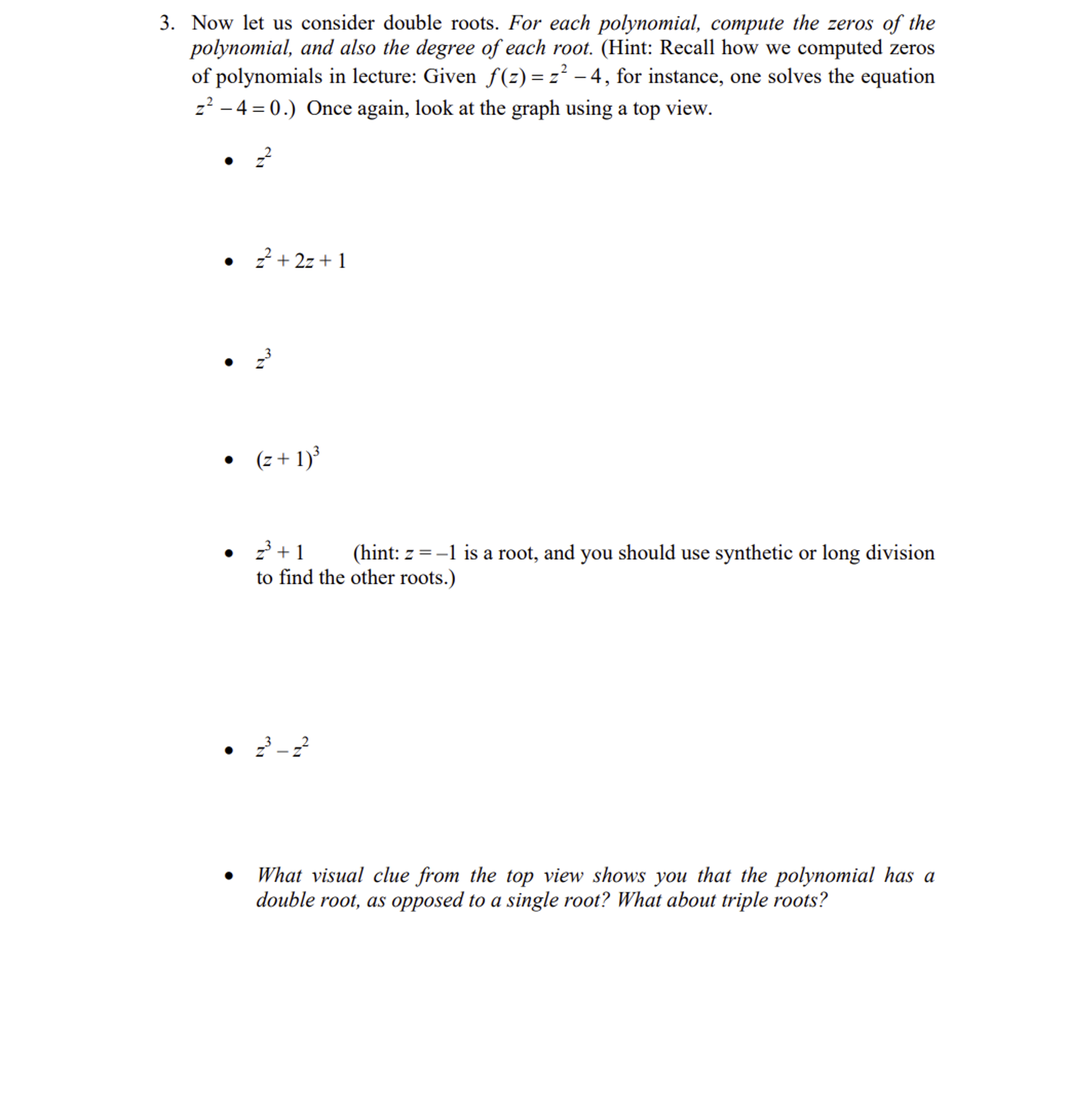 Now let us consider double roots. For each | Chegg.com