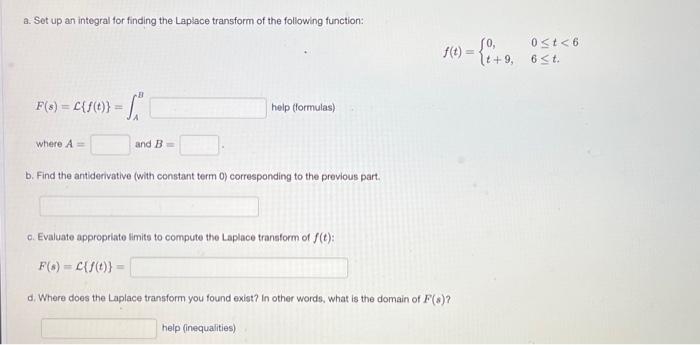 Solved a. Set up an integral for finding the Laplace | Chegg.com