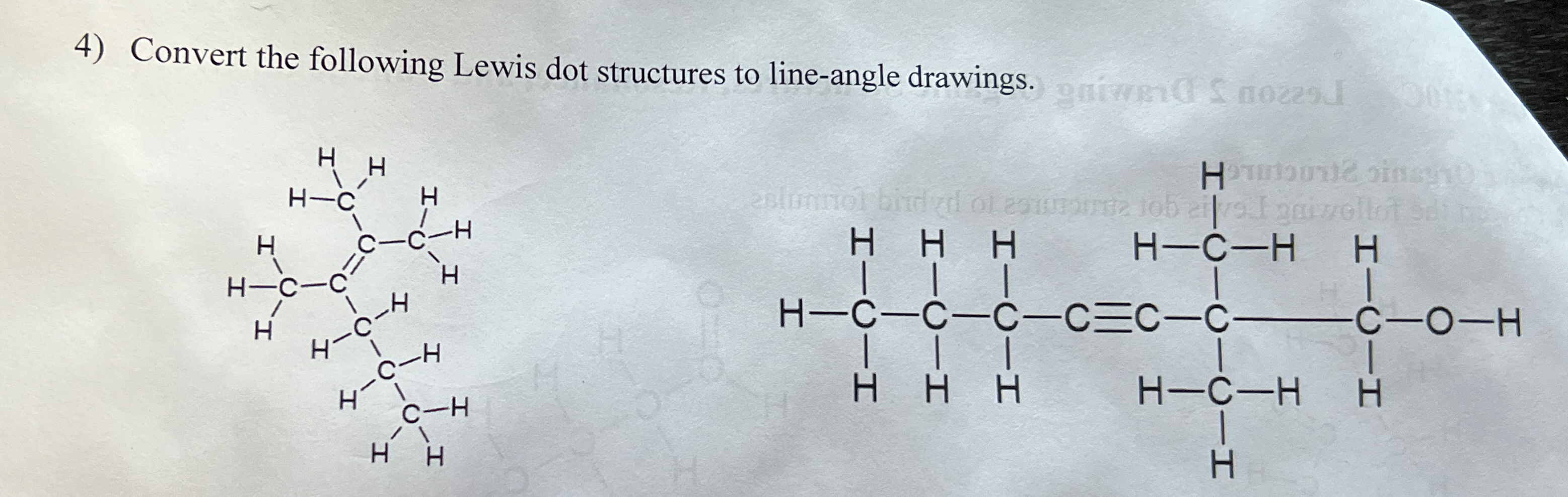 Solved Convert the following Lewis dot structures to | Chegg.com