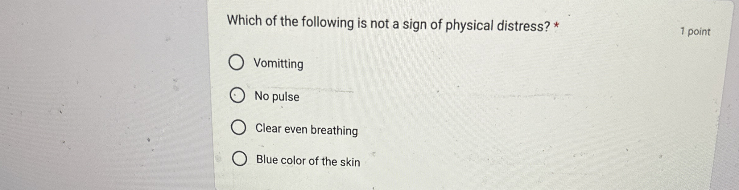 Solved Which of the following is not a sign of physical | Chegg.com