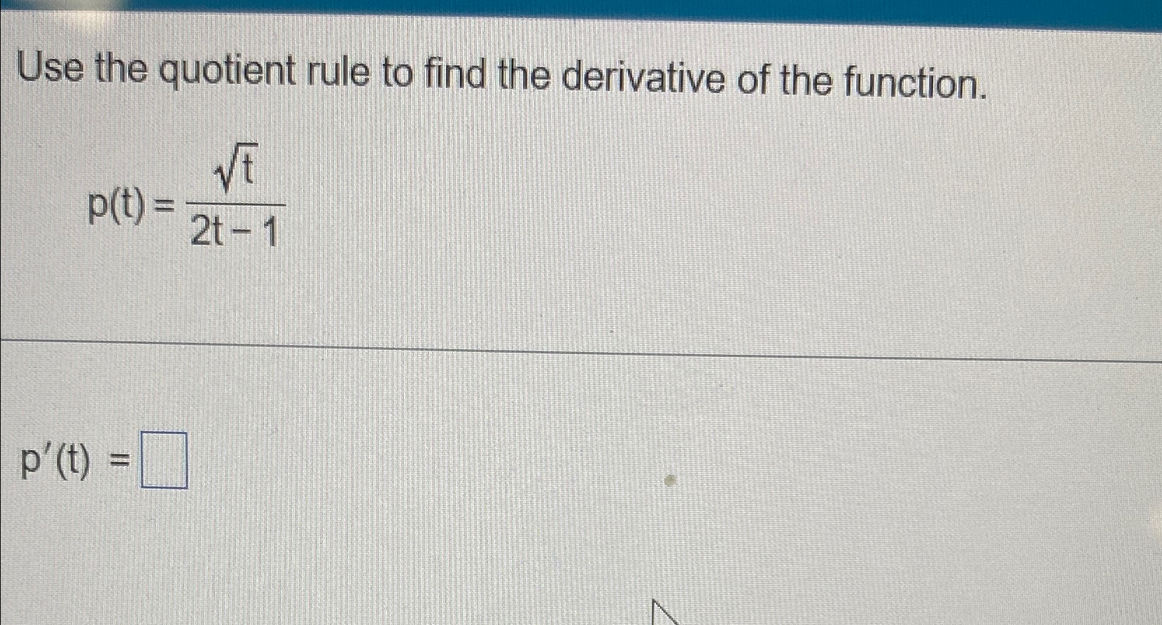 Solved Use the quotient rule to find the derivative of the | Chegg.com