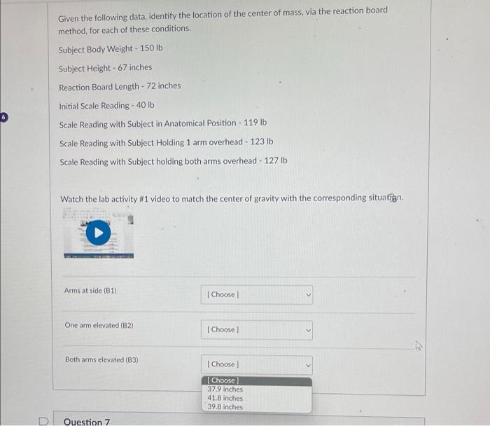 Solved Given the following data, identify the location of | Chegg.com