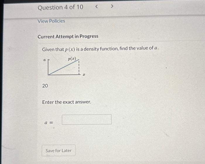 Solved Given that \\( p(x) \\) is a density function, find | Chegg.com