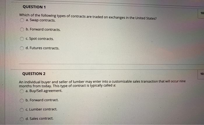 Solved QUESTION 1 10 Which of the following types of | Chegg.com