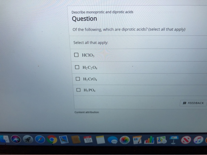 Solved Describe monoprotic and diprotic acids Question of | Chegg.com