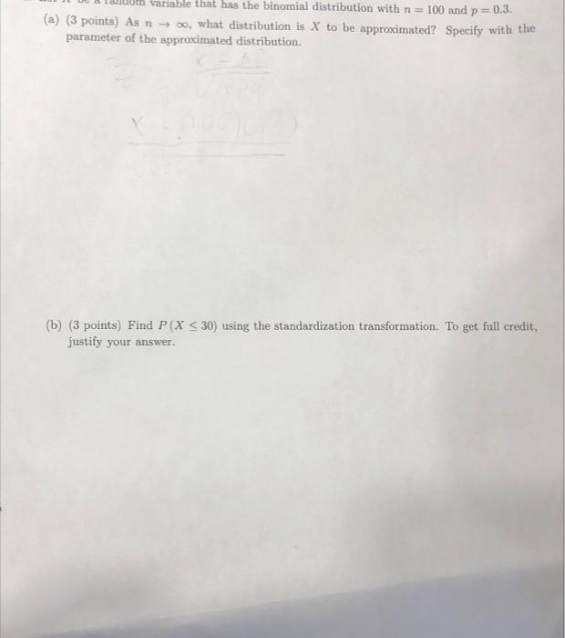 Solved (a) (3 points) As n−∞, what dstritution is parameter | Chegg.com