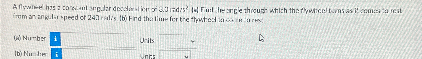 A flywheel has a constant angular deceleration of | Chegg.com
