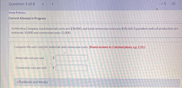 Solved In Mordica Company, total materials costs are | Chegg.com